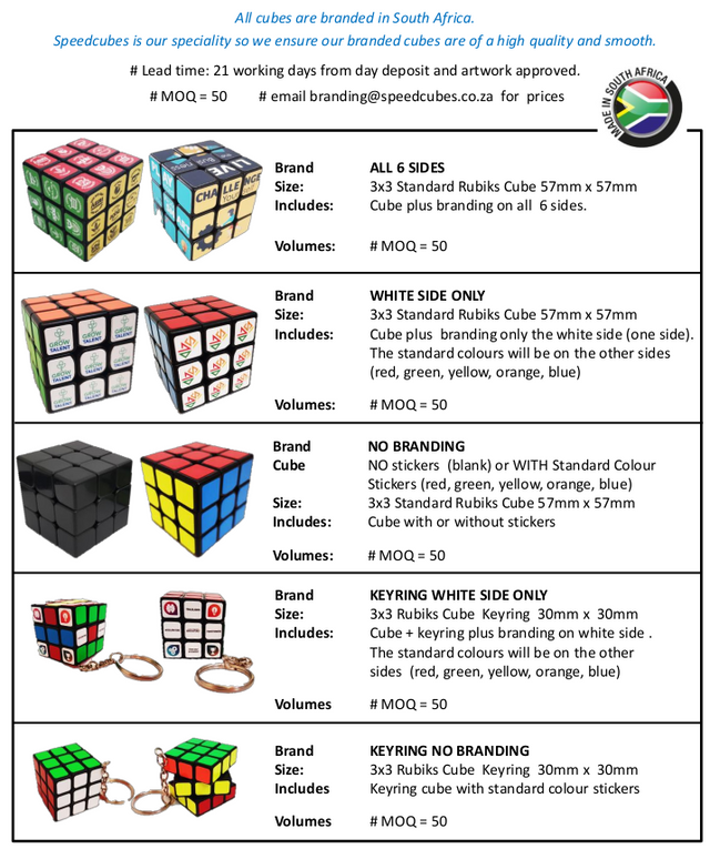 Corporate branding – Speedcubes (Pty) Ltd