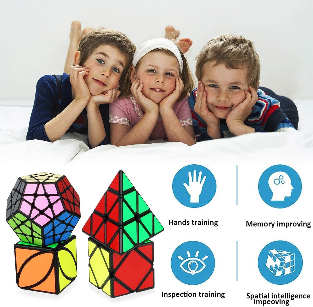 Qiyi Non Cube Shape Gift Pack Black: Pyraminx, Skewb, Megaminx, Ivy Cu ...